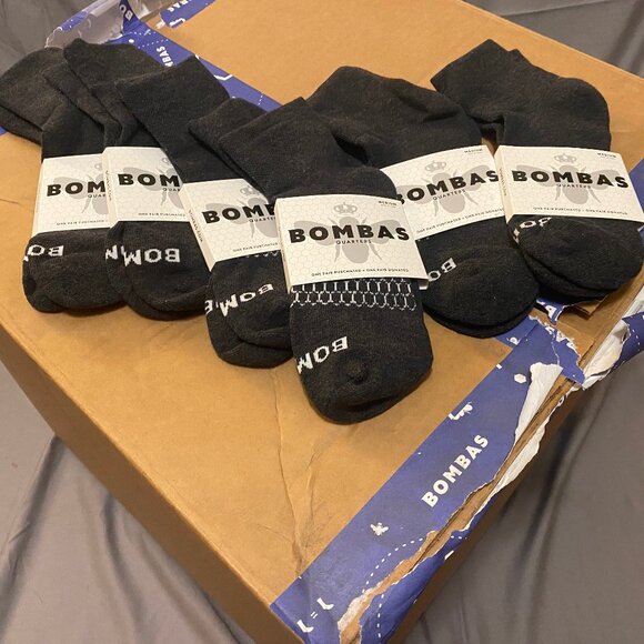 Bombas | Accessories | 6 Pack Bombas Dark Charcoal Solid Pique Quarter ...